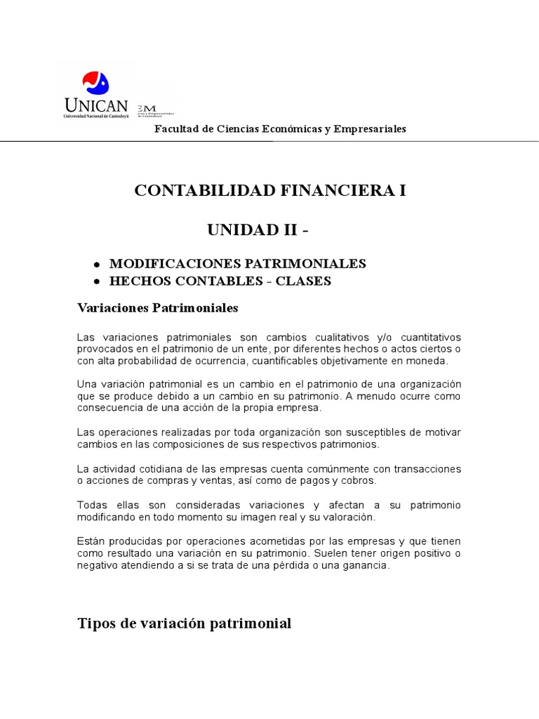 Variaciones Patrimoniales | PDF | Contabilidad | Valor neto