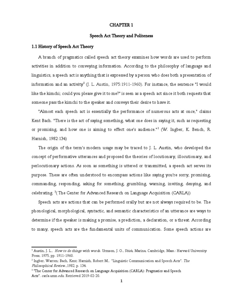 Speech Act Theory | PDF | Communication | Linguistics