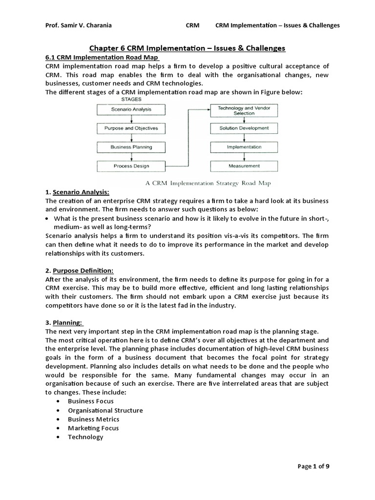 Chapter 6 CRM Implementation | PDF | Customer Relationship Management | Sales