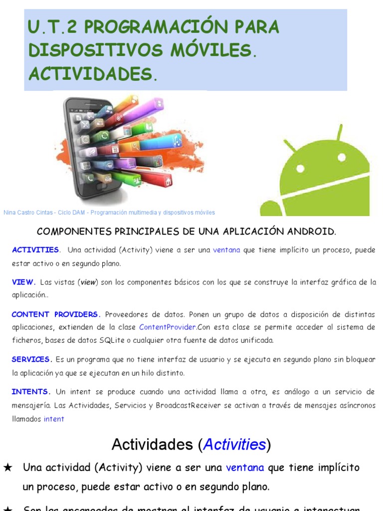 Programación de Dispositivos Móviles. Actividades | PDF | Software de ...