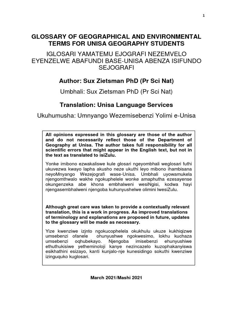GEOGRAPHY GLOSSARY English - Isizulu 20210316 PDF | PDF | Mount Everest ...