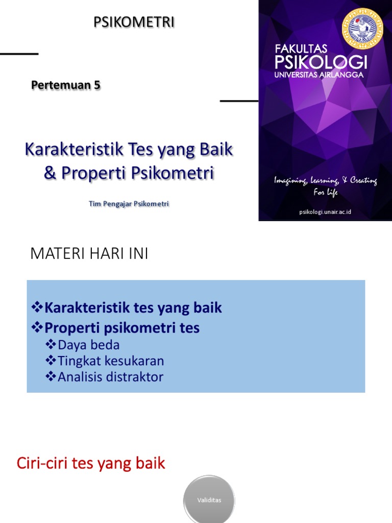 Properti Psikometri dan Analisis Item | PDF