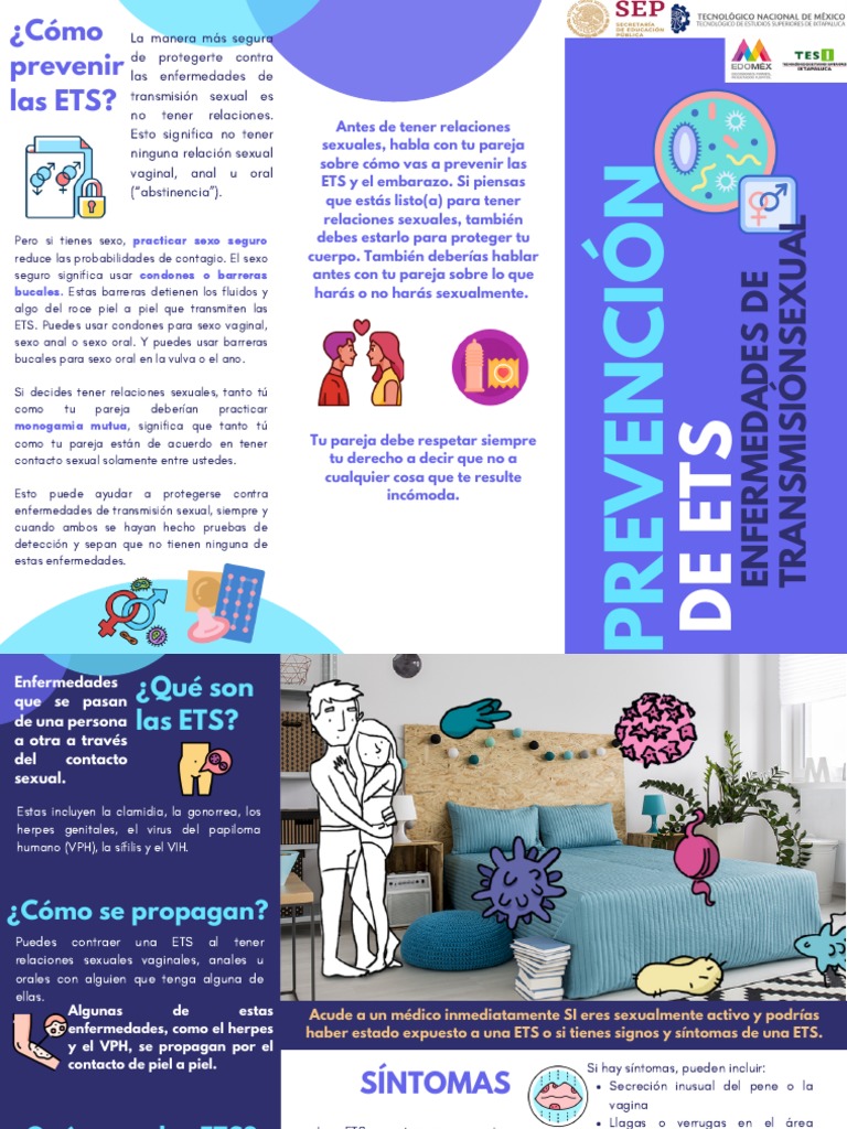 Tríptico sobre Prevención de ETS | PDF | Infección transmitida sexualmente | Medicina CLINICA