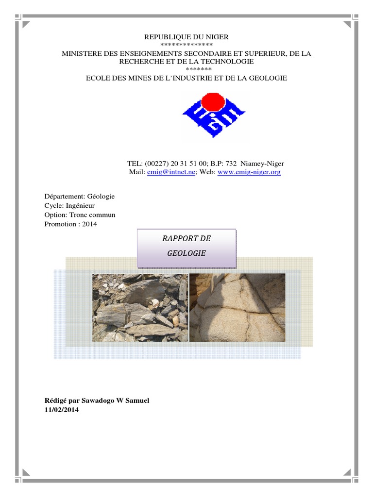 Rapport de Sortie Geologique Emig | PDF | Roche magmatique | Géologie