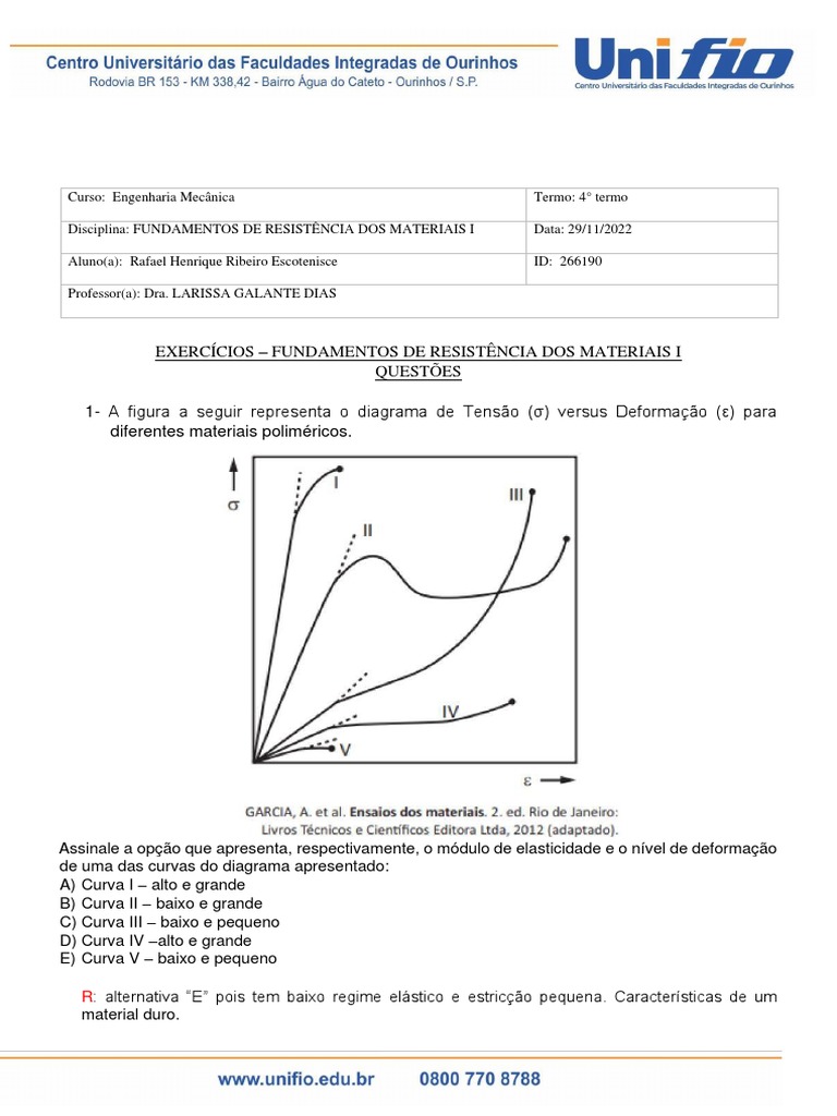Lista De Execícios 02 Resmat Pdf Download Grátis Pdf Módulo De