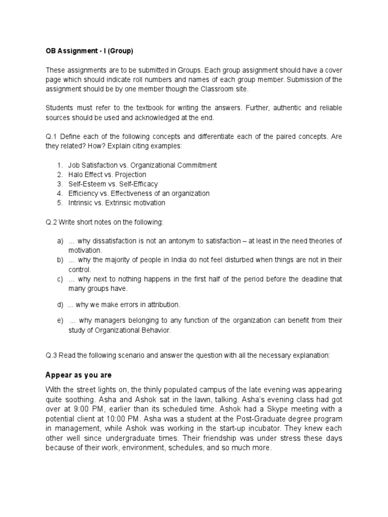 OB Assignment (Group) | PDF | Motivation | Motivational