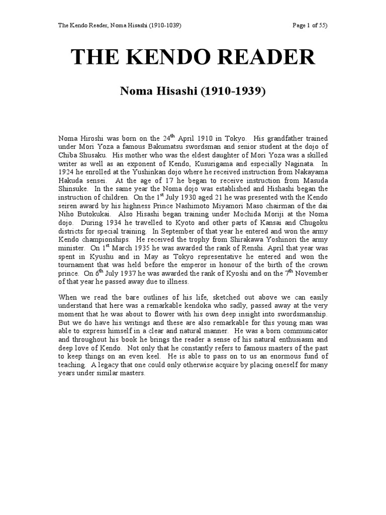 Kendo Reader (Noma Hisashi) | PDF Kendo Reader (Noma Hisashi) | PDF