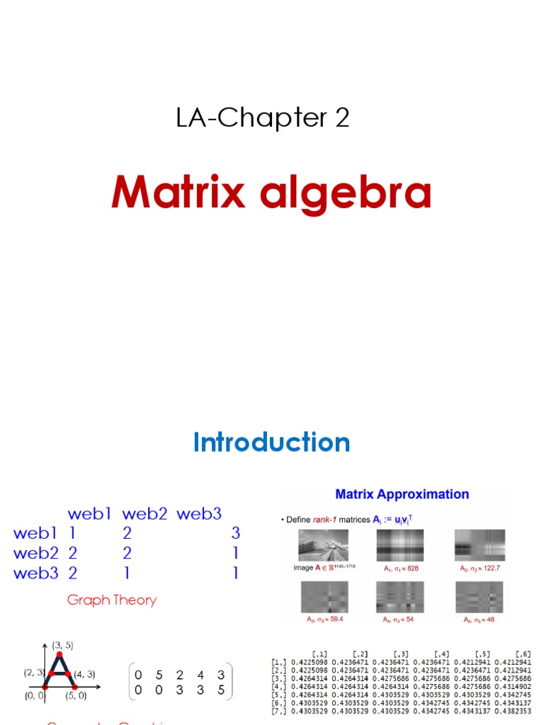 LA - 2. Matrix Algebra PDF | PDF | Matrix (Mathematics) | Mathematical ... LA - 2. Matrix Algebra PDF | PDF | Matrix (Mathematics) | Mathematical ...