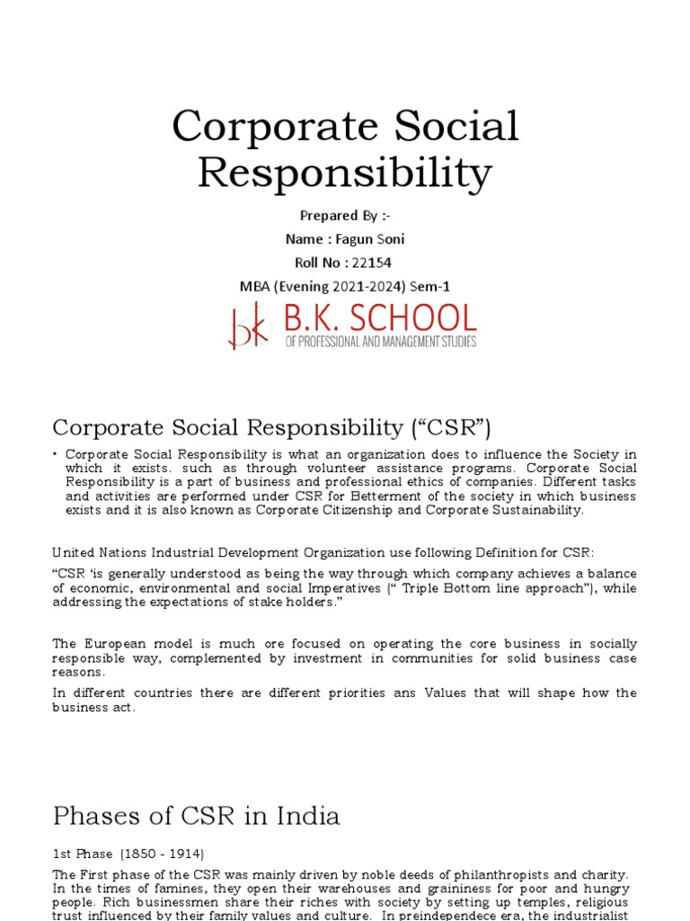 Corporate Social Responsibility | PDF | Corporate Social Responsibility | Economies