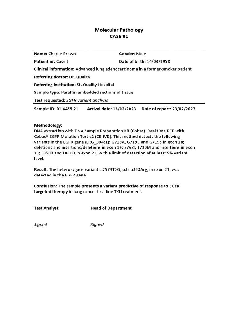 Molecular Pathology - Case1 | PDF