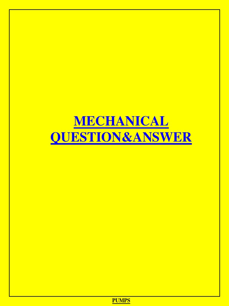 Mechanical Q&A PDF | PDF | Pump | Gas Compressor