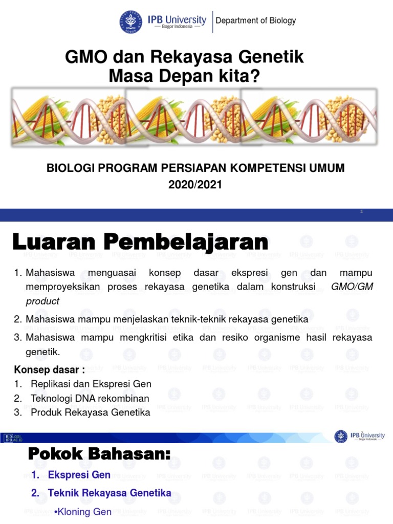 K07 GMO Dan Rekayasa Genetik | PDF | Sains & Matematika