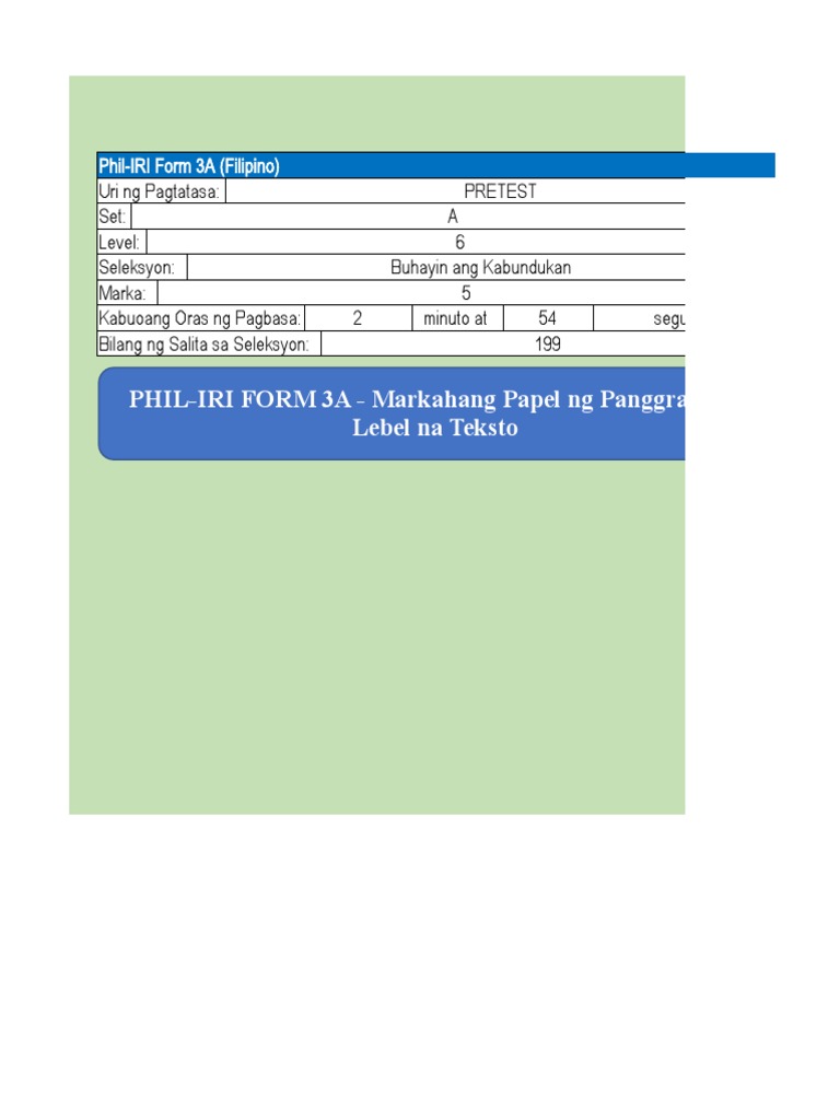 Phil IRI Form 3A - and - 3B | PDF