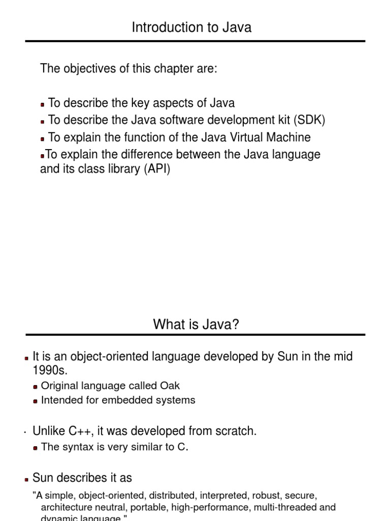 CH1Introduction PDF | PDF | Java (Programming Language) | Java Virtual ...