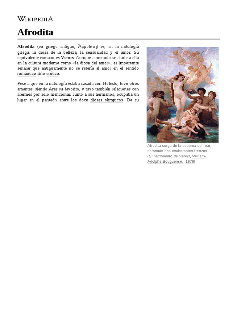 Afrodita | PDF | Afrodita | Deidades griegas