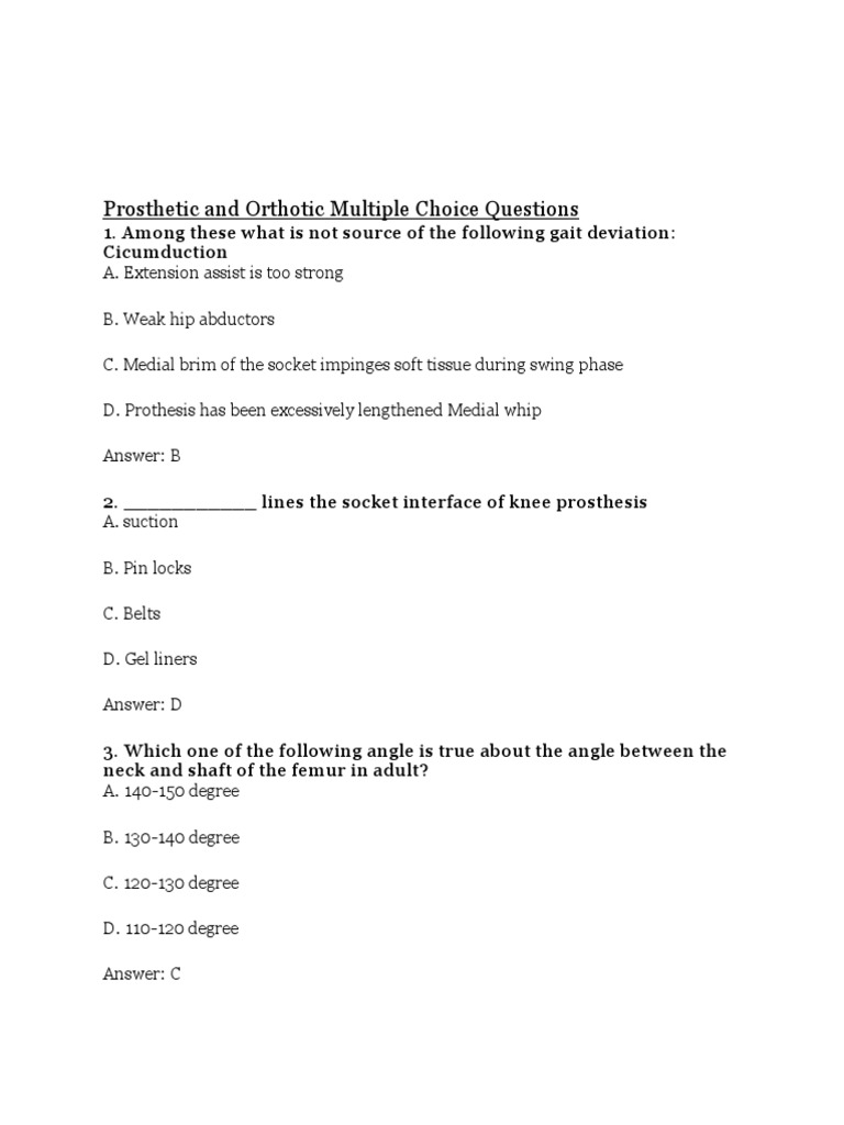 BPSC Mcqs 6 | Download Free PDF | Prosthesis | Limbs (Anatomy)