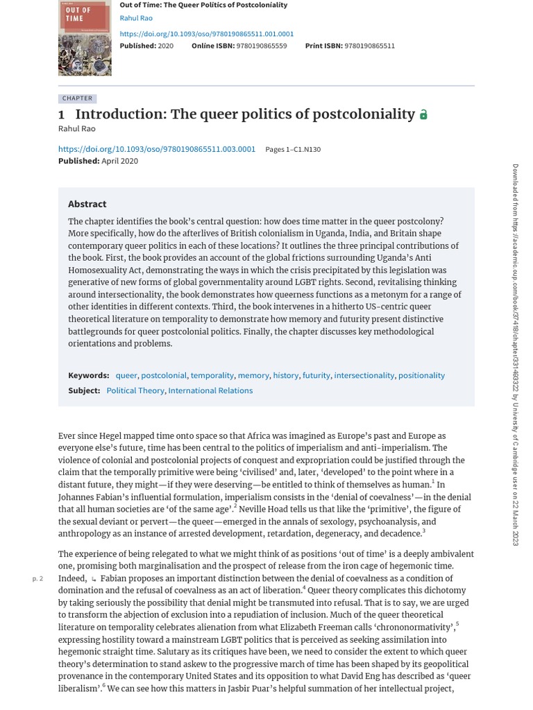 Introduction - The Queer Politics of Postcoloniality | PDF | Sodomy Law