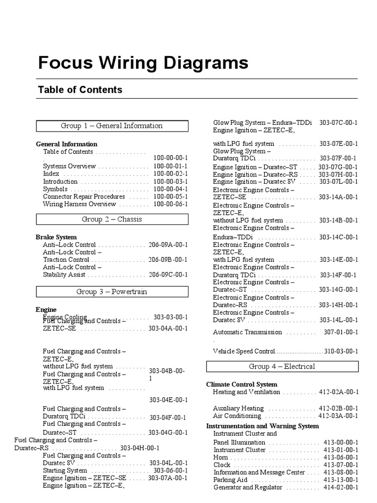 Ford Focus mk1 2000-2003 Wiring Diagram | PDF | Lighting | Electrical Connector