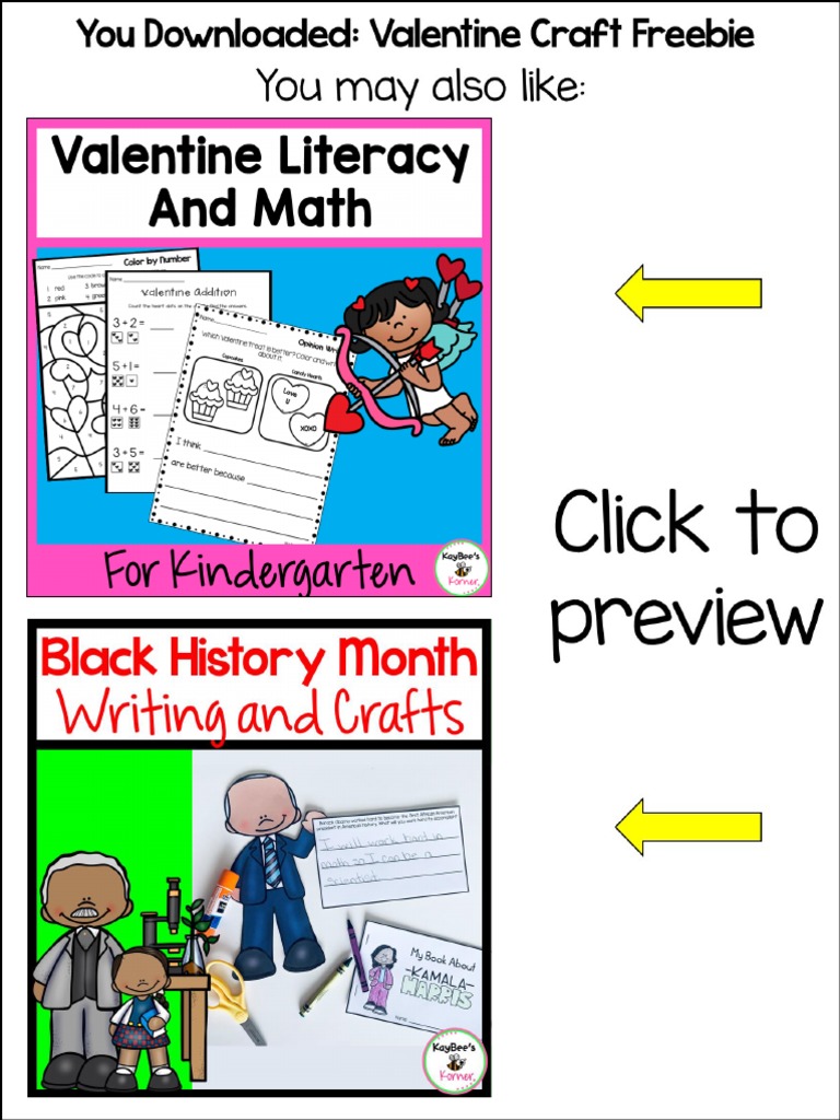 ValentinesDayHeartCraftforKindergartenandFirstGradeFreebie 1 | PDF
