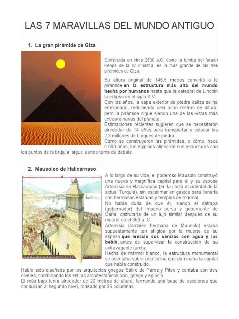 Las 7 Maravillas Del Mundo Antiguo | PDF