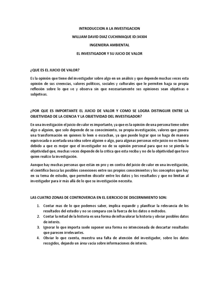 Juicio de Valor D | PDF