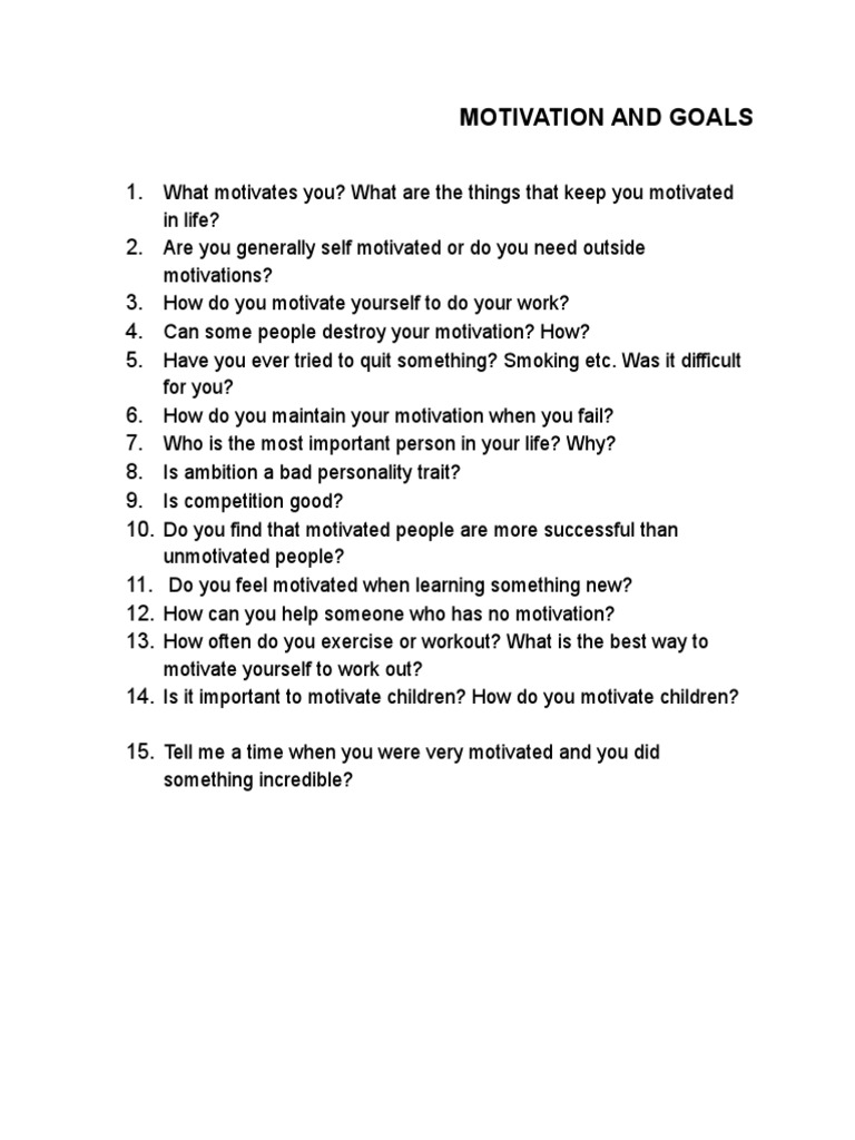 Motivation and Goals | PDF