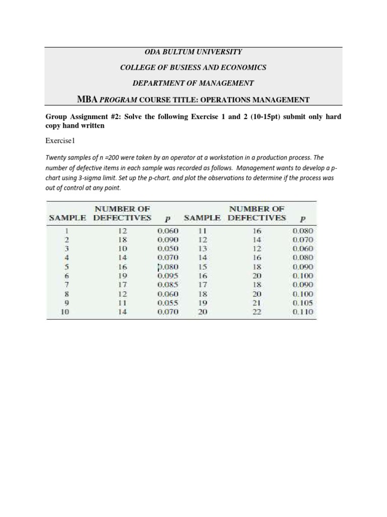 OM Awash Assignment 2 | PDF