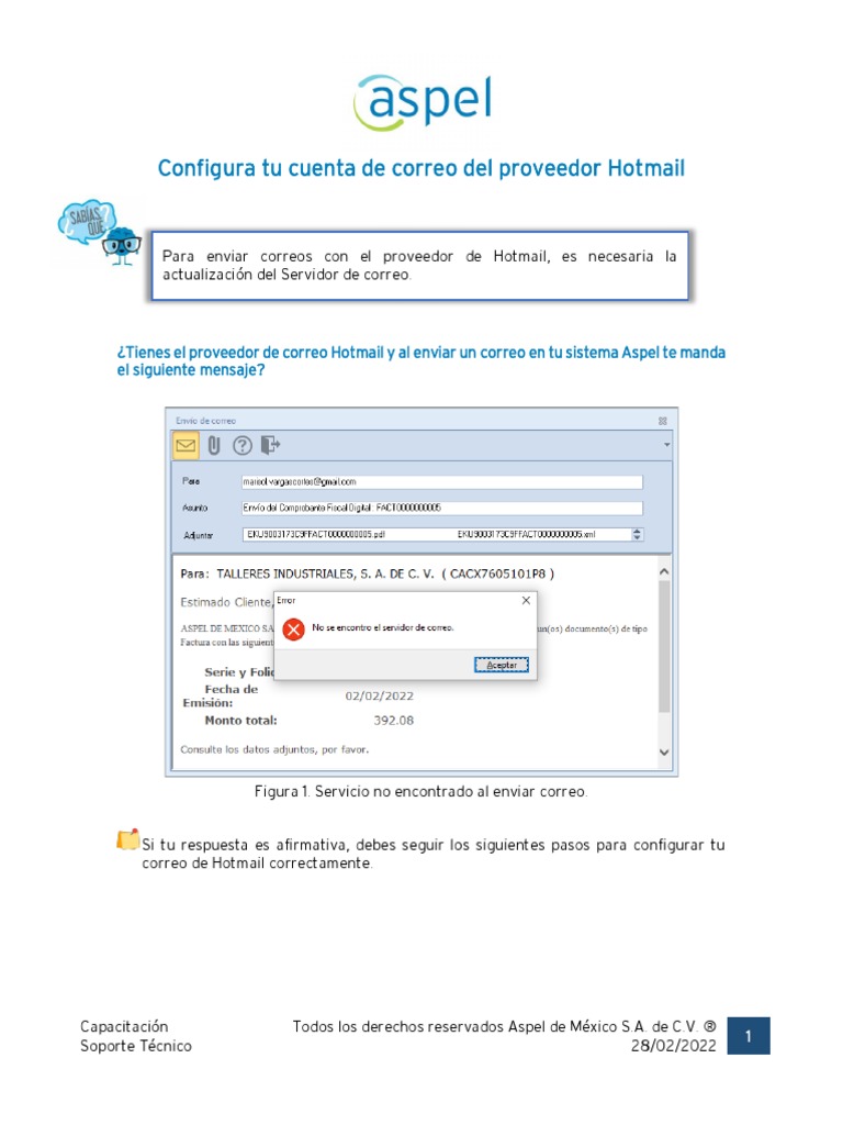 E037 - Configura Tu Cuenta de Correo Del Proveedor Hotmail | PDF | Protocolos de internet ...