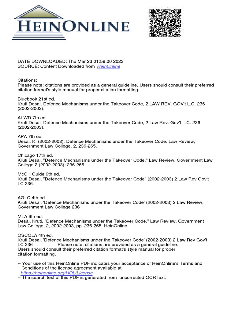 2LawRevGovtLC236 PDF | PDF | Takeover | Stocks