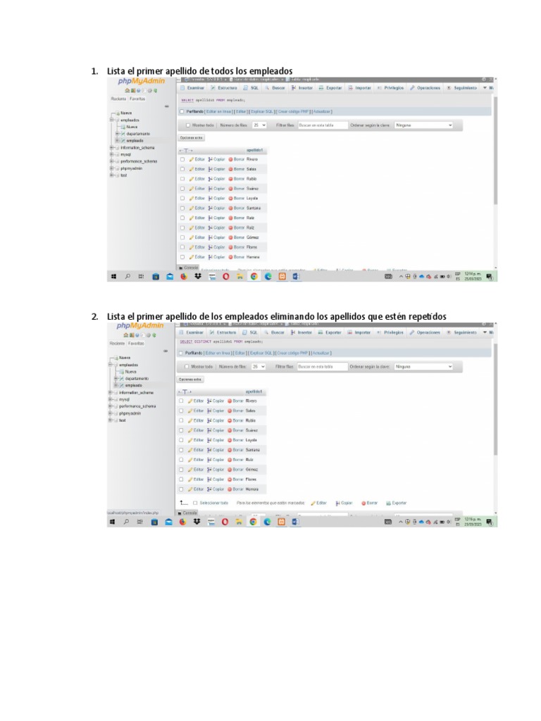 Consultas SQL para Gestión de Empleados y Departamentos | PDF | Estudios de idiomas extranjeros ...