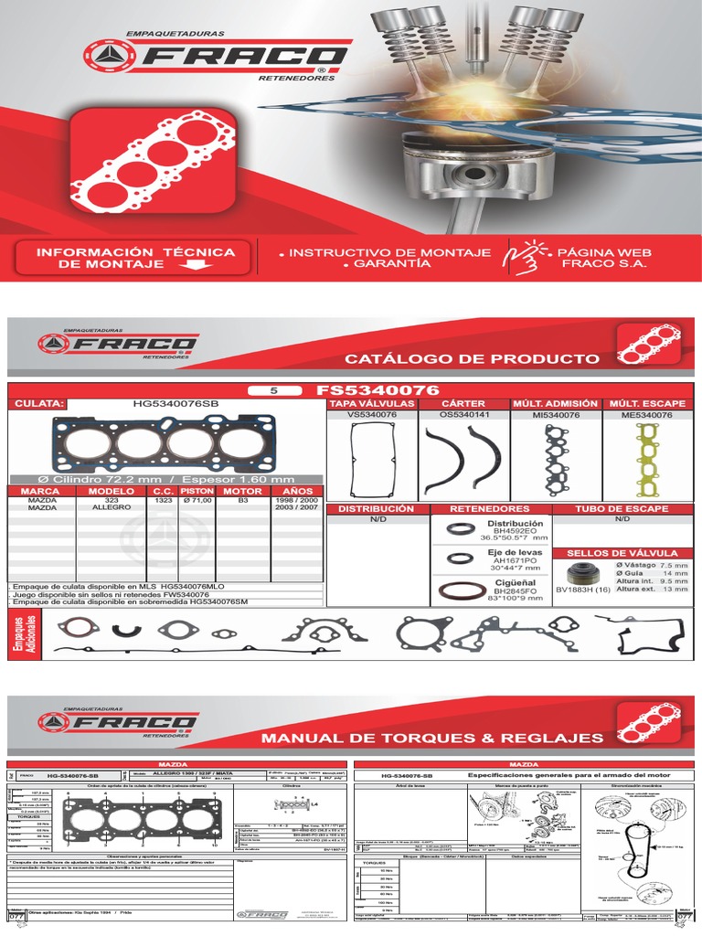 Mazda Allegro-Ford Laser 1.3-Motor b3 | PDF | Ingeniería mecánica ...