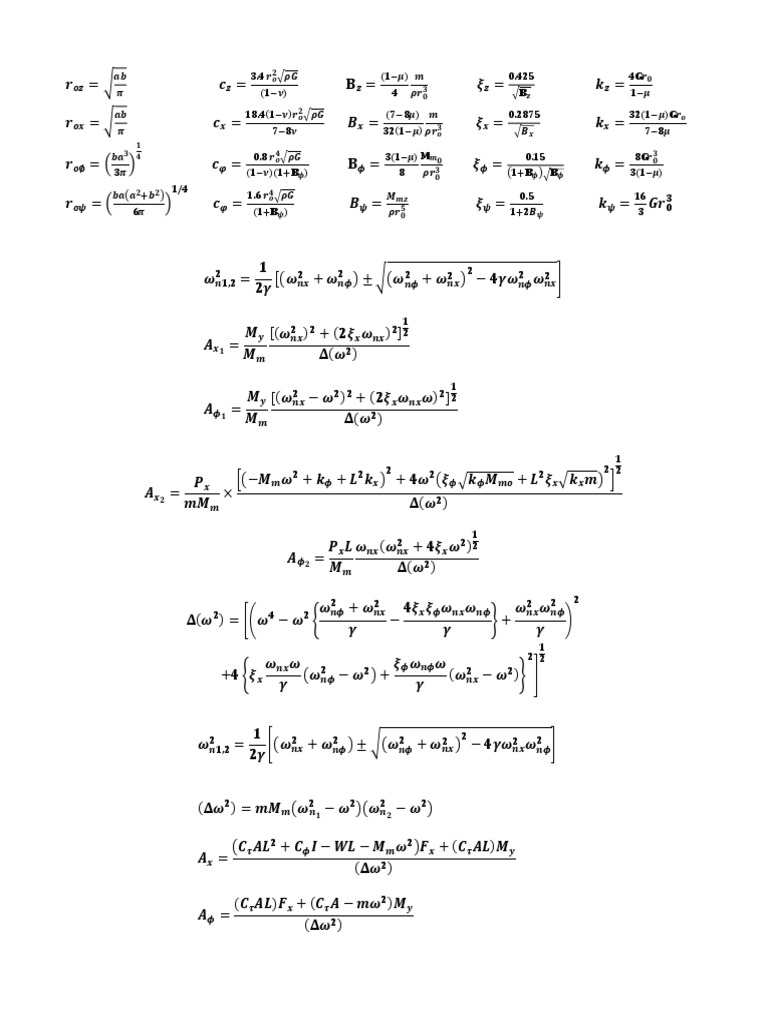 Advanced Mathematical Formulas | PDF | Teaching Methods & Materials