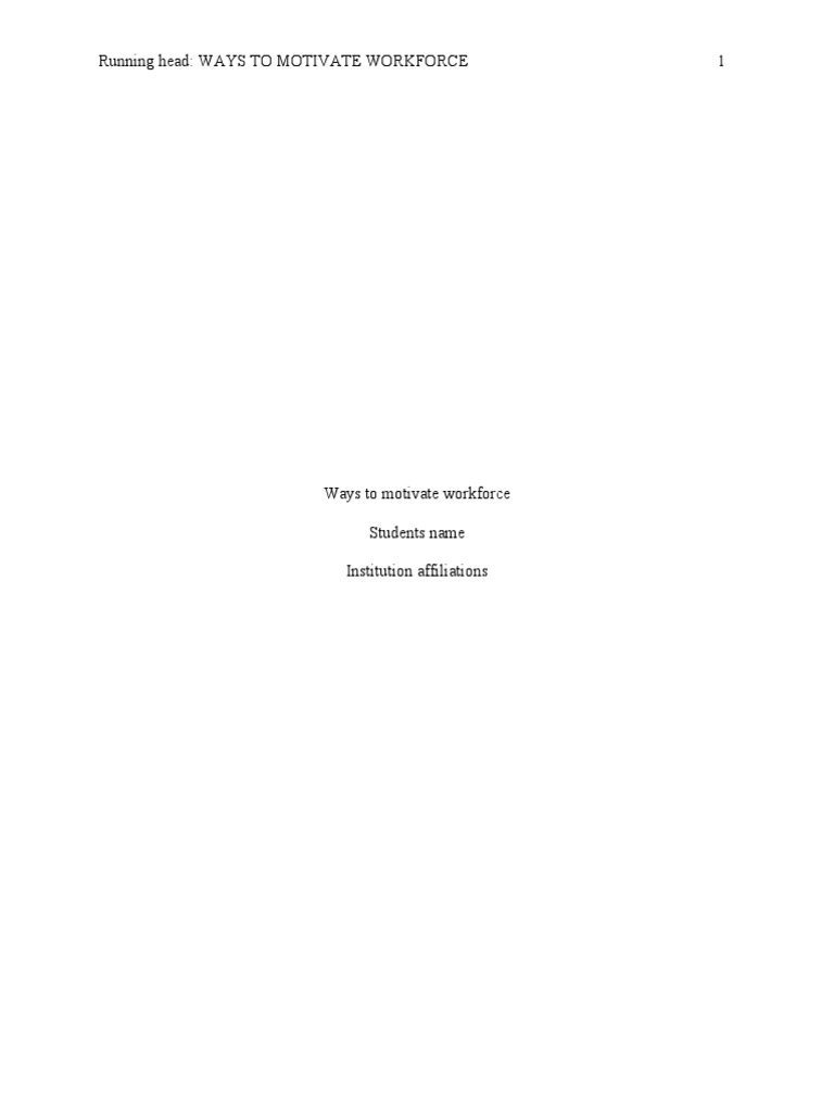 Ways To Motivate Workforce | PDF | Motivation | Motivational