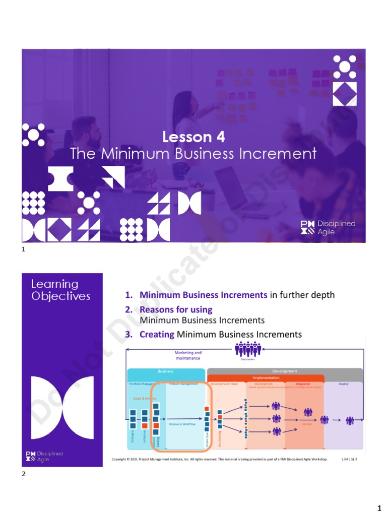 Davsc Lesson04 Theminimumbusinessincrement Pdf Download Free Pdf Project Management Scrum