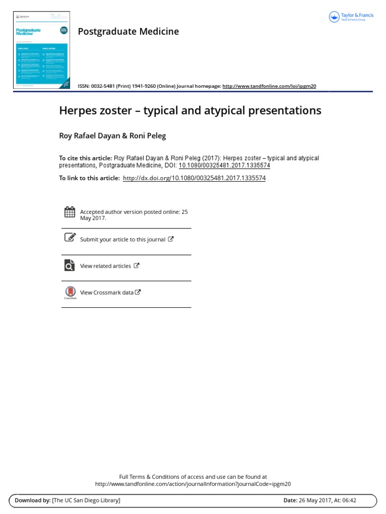 Herpes Zoster PDF | PDF | Public Health | Diseases And Disorders