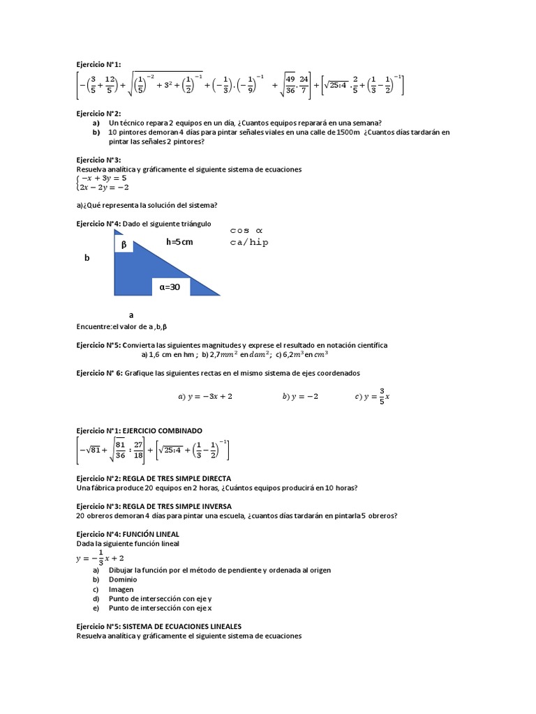 Ejercicios para Practicar PDF | PDF | Ecuaciones | Función (Matemáticas)