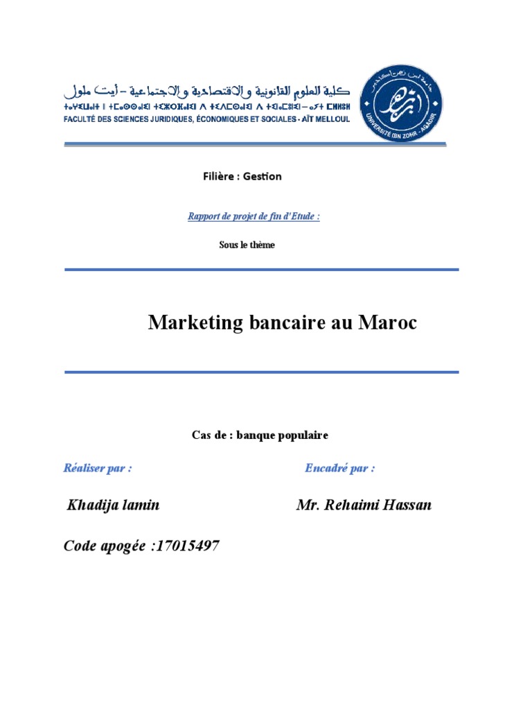 Plan Pfe Khadija | PDF | Banques | Commercialisation