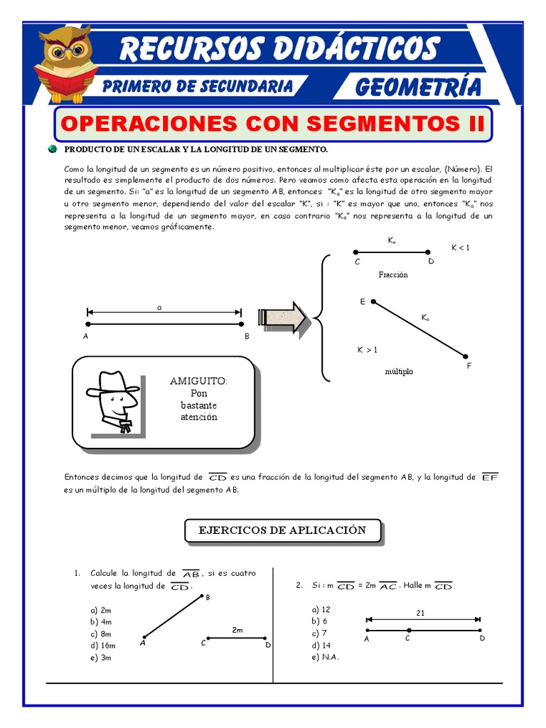 Operaciones con segmentos: Producto de un escalar y la longitud de un ...