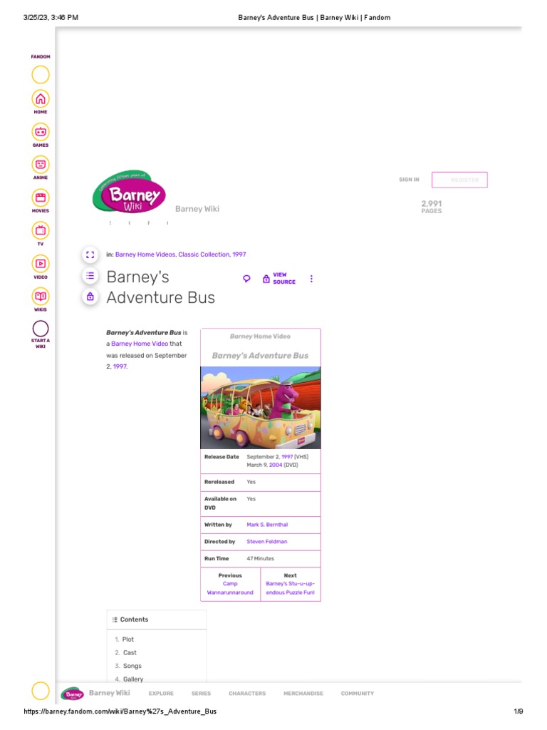 Barney's Adventure Bus _ Barney Wiki _ Fandom | PDF | Fandom