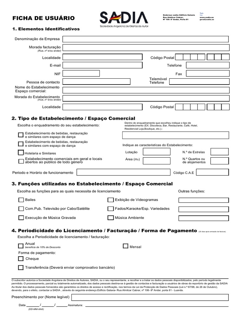 Ficha Usuario-SADIA PDF | PDF