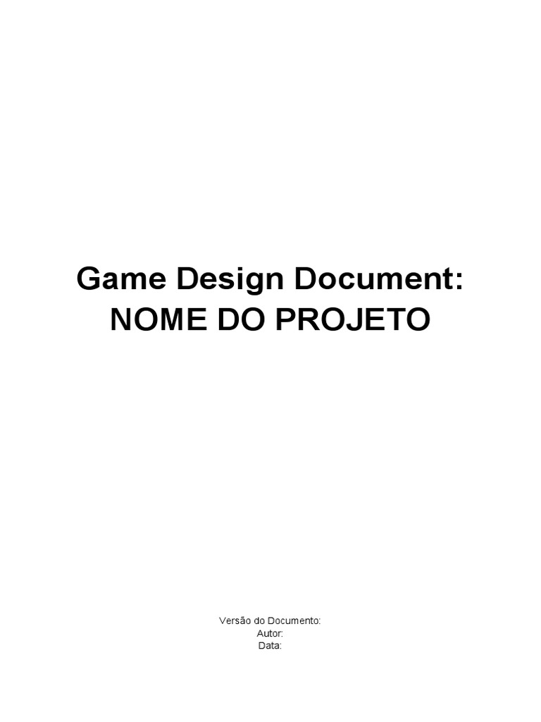 Game Design - GDD - Template | PDF | Videogames | Jogos