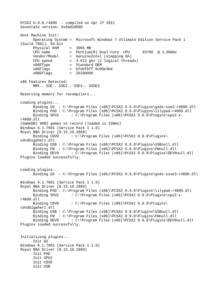 Emu Log | PDF | Booting | Computer Hardware