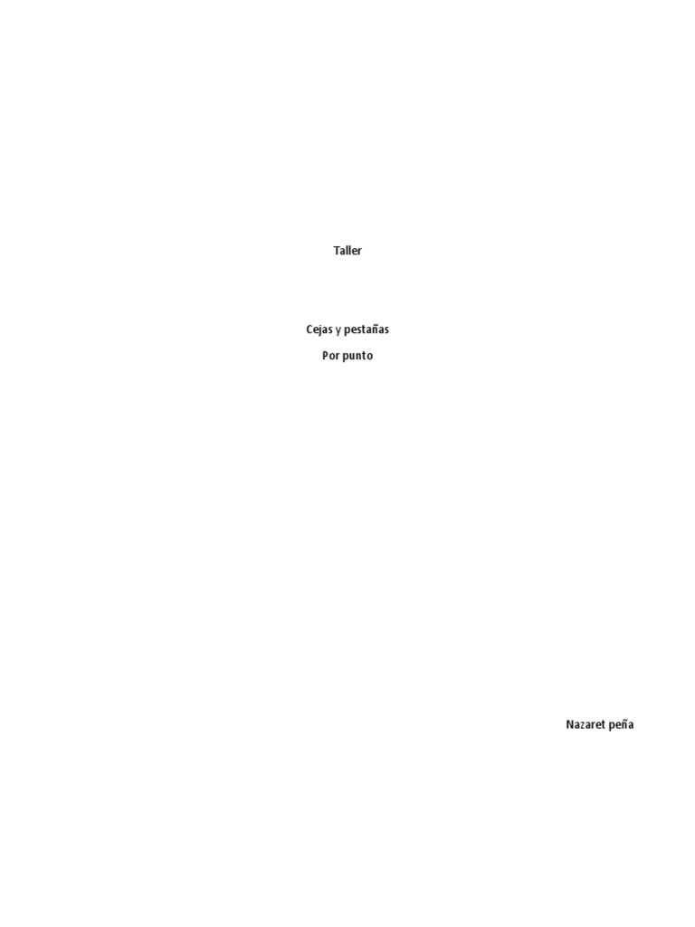 Taller Cejas y Pestañas | PDF | Ceja | Pelo