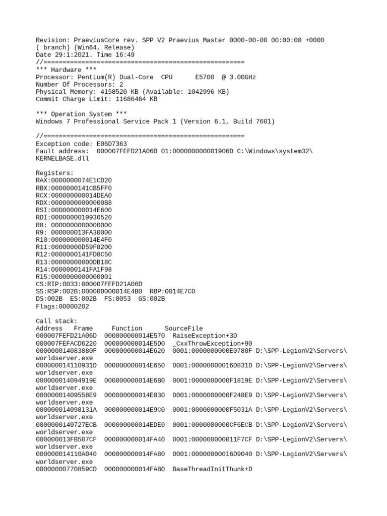 SPP V2 Praevius Master - Worldserver - Exe - (29-1 - 16-48-20) | PDF | Computer Hardware ...