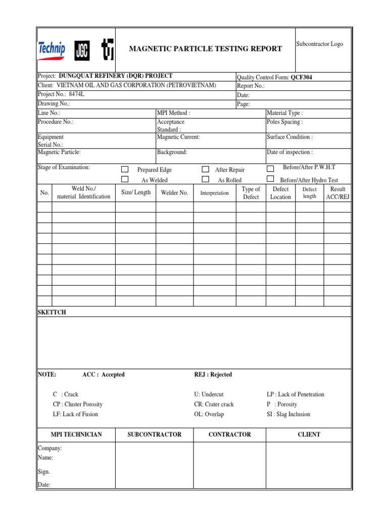 Magnetic Particle Testing Repor | PDF Magnetic Particle Testing Repor | PDF
