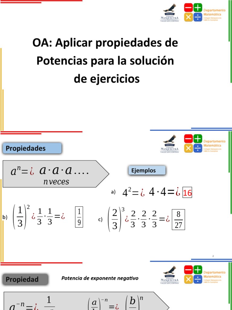 Formula de Potencias | PDF | Exponenciación | Matemáticas
