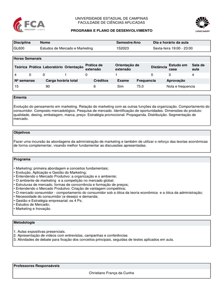 PD GL600 1S 2023 A | PDF | Carreira e Crescimento | Negócios