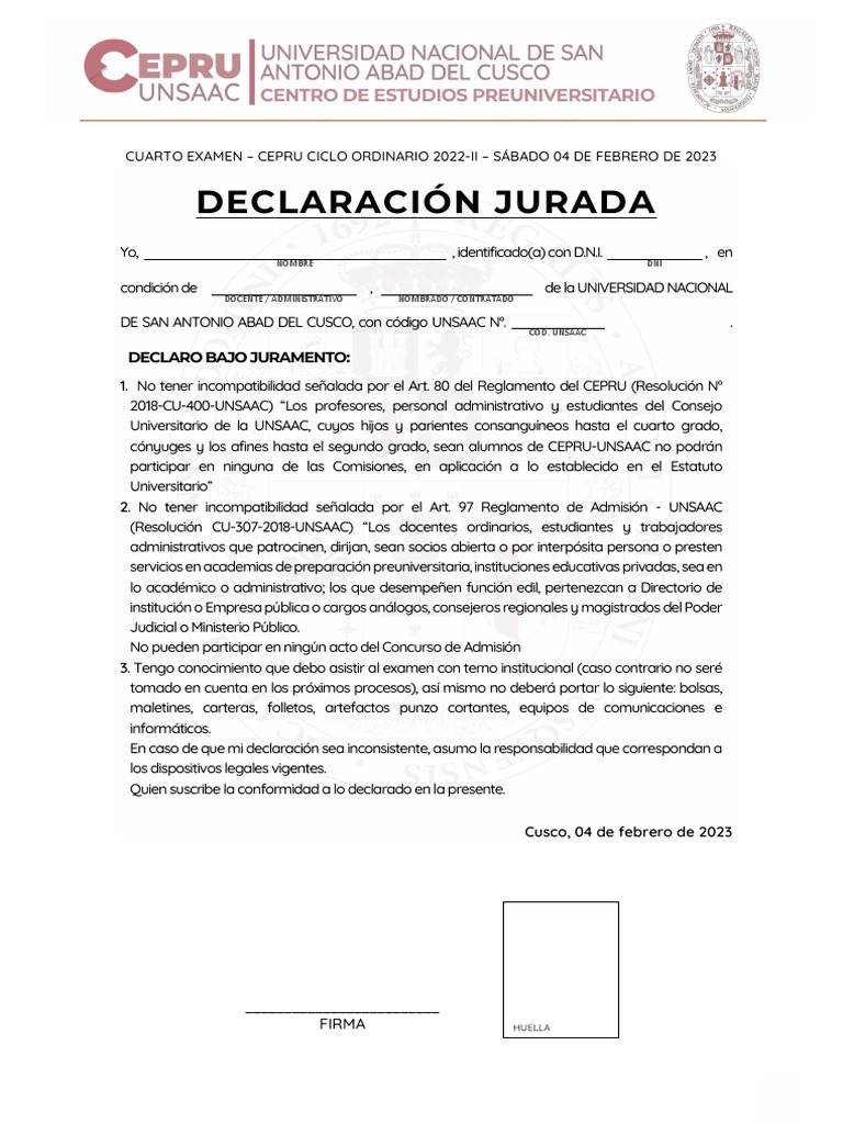 Examen CEPRU UNSAAC 2023 | PDF | Gobierno | Justicia
