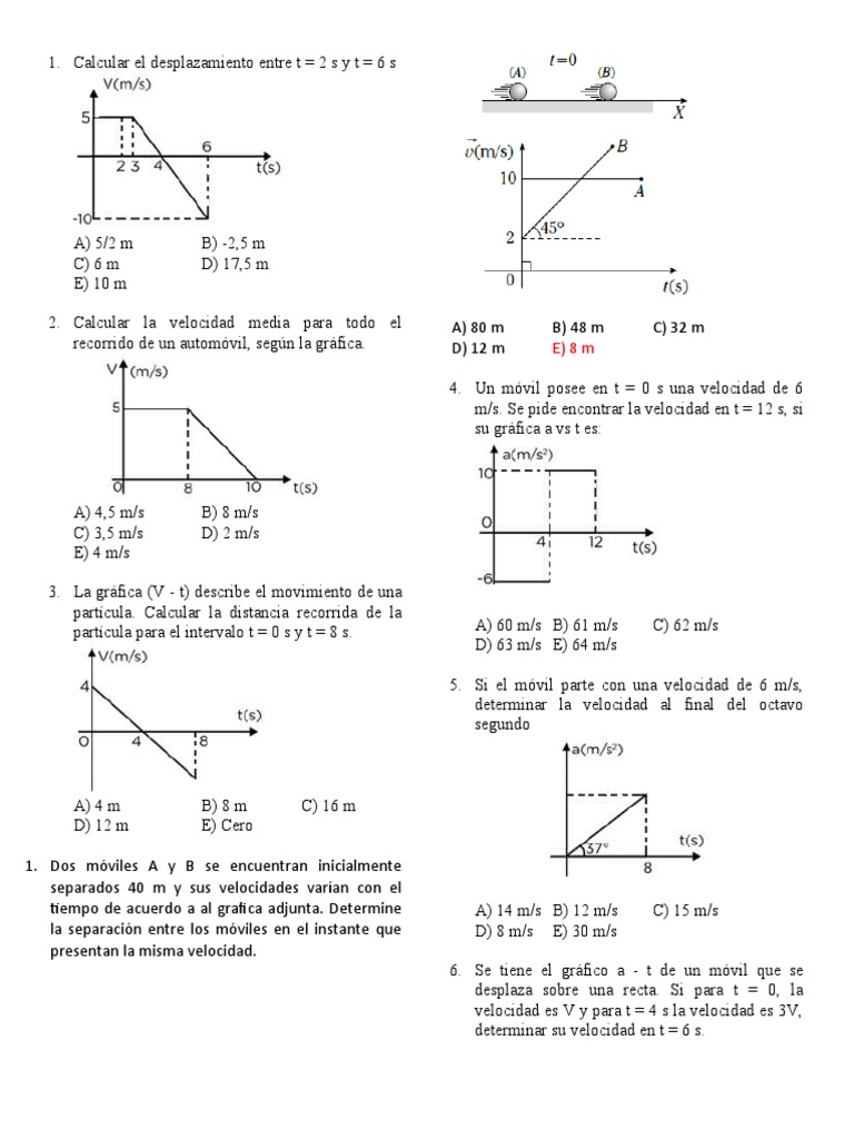 Gráficas Del MRUV | PDF | Velocidad