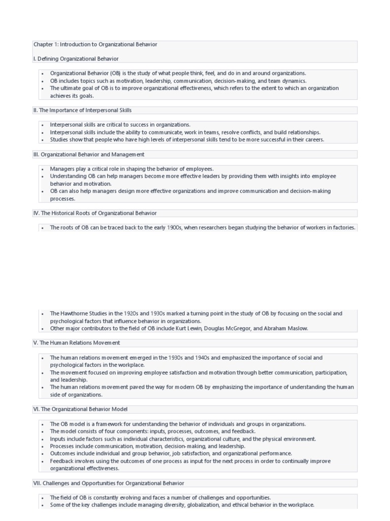 Chapter 1 - OB | PDF | Organizational Behavior | Leadership